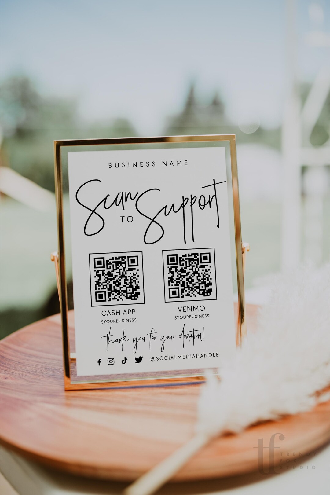 Scan to Support Sign Template Canva, QR Code Sign, Printable Donation ...