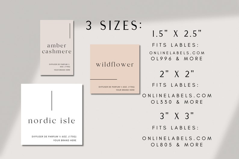 Reed Diffuser Label Template Editable Product Label Template - Etsy