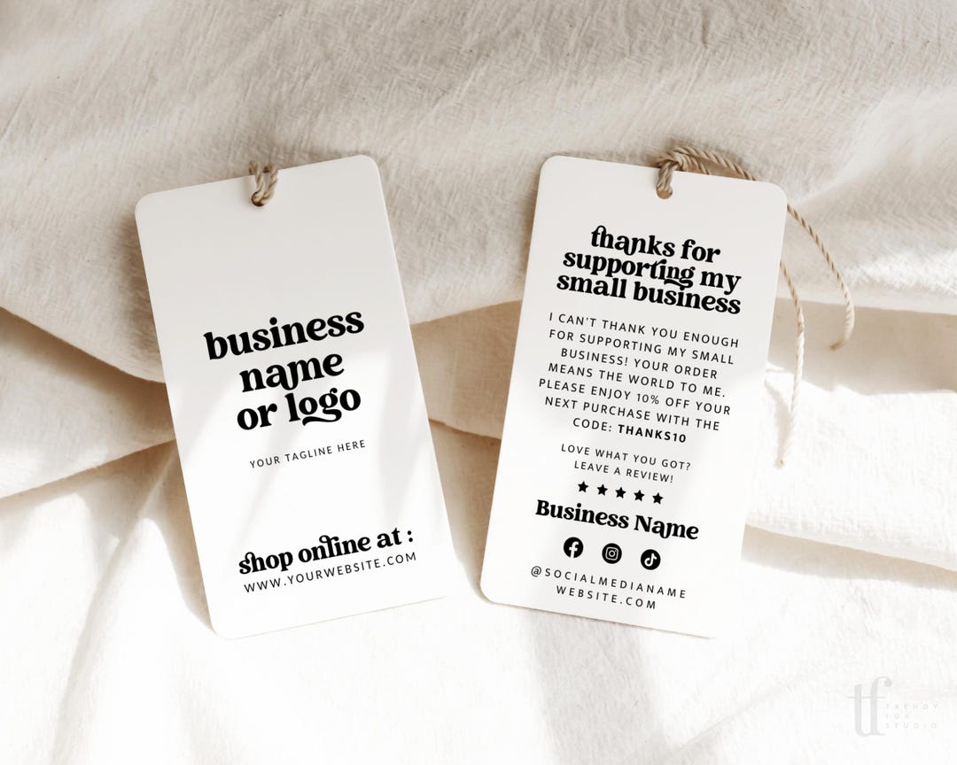 Editable Hanging Tags Canva Template, Printable Product Swing Label ...
