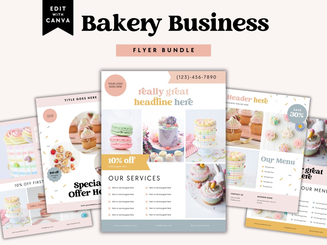 Cookie Business Flyer Canva Template, Bakery Marketing Flyer, Cupcake ...