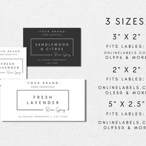 Editable Product Label Template, Room Spray Label Template, 2x2 3x2 DIY ...
