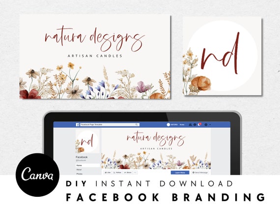 Boho Facebook Cover Template Facebook Banner Wildflower - Etsy