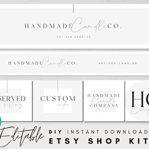 Modern Etsy Shop Graphic Bundle Kit Etsy Banner Template DIY - Etsy