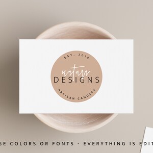 Premade Boho Logo Design, Modern Circle Logo, DIY Round Logo, Canva ...