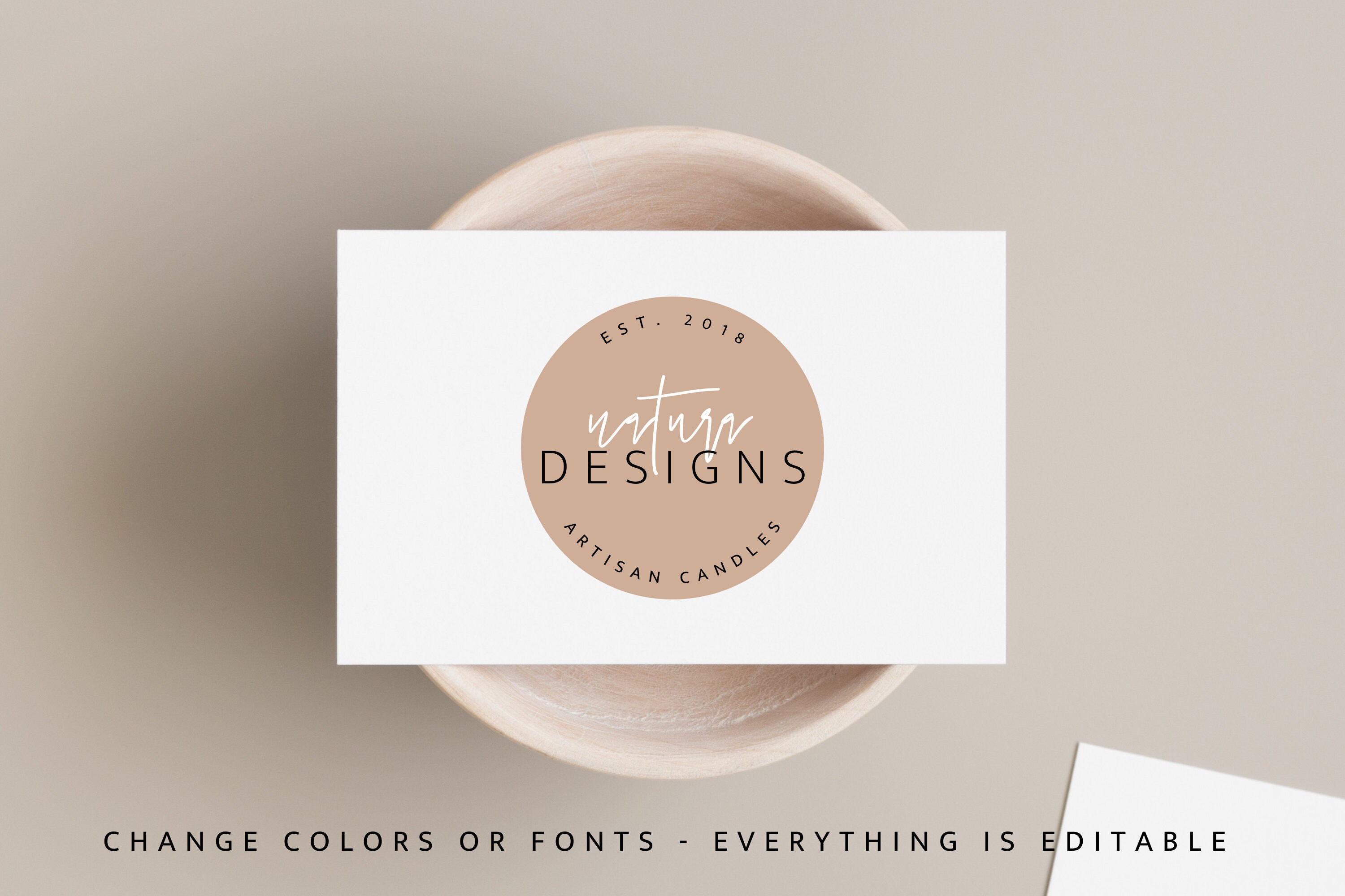 Premade Boho Logo Design Modern Circle Logo DIY Round Logo - Etsy