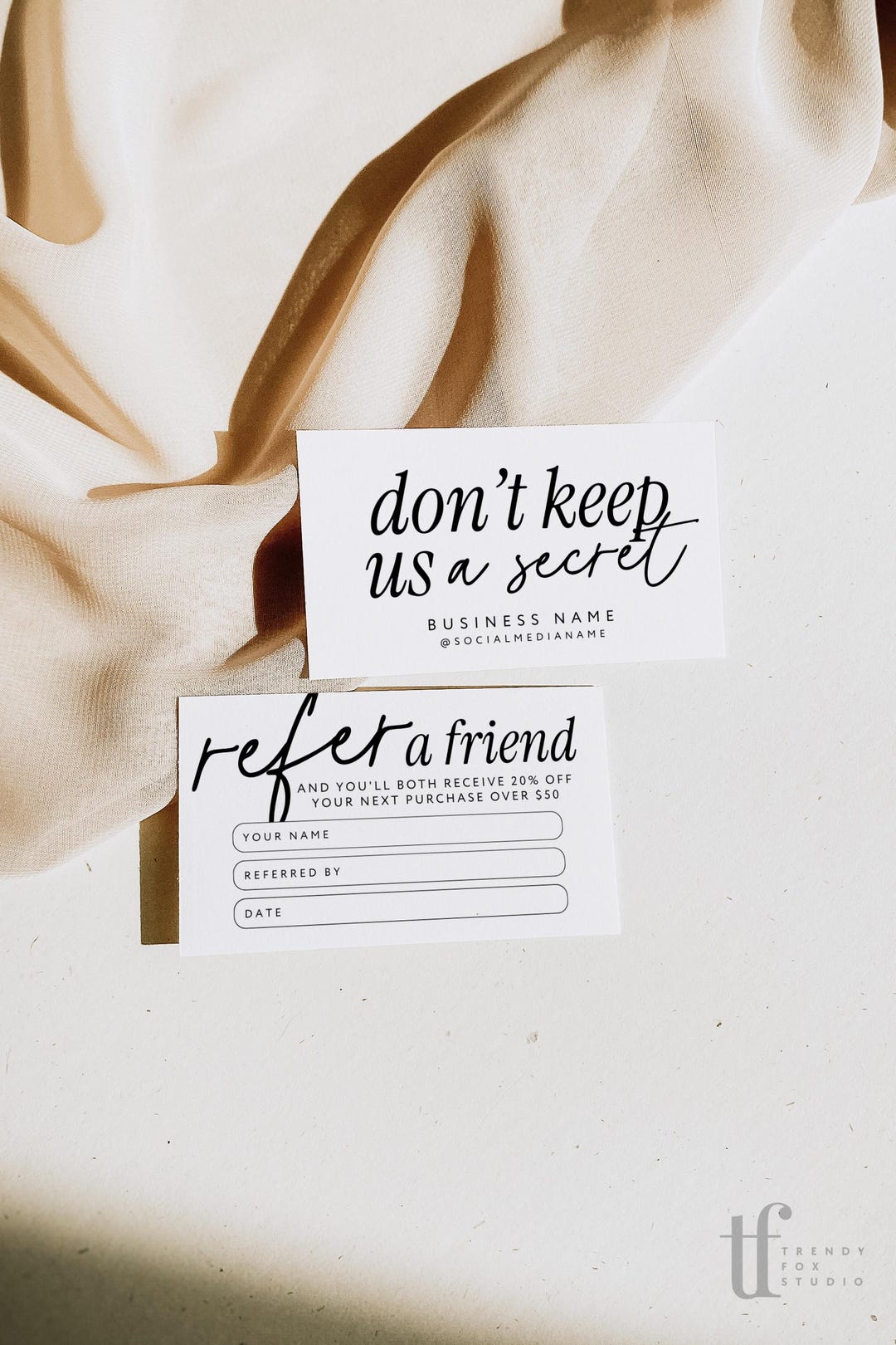 Luxe Refer A Friend Business Card Canva Template, Printable Referral ...