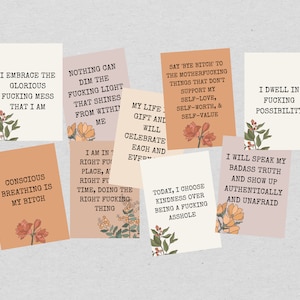 Sweary Affirmation Card Printable, Irreverent Fun Affirmation Deck ...