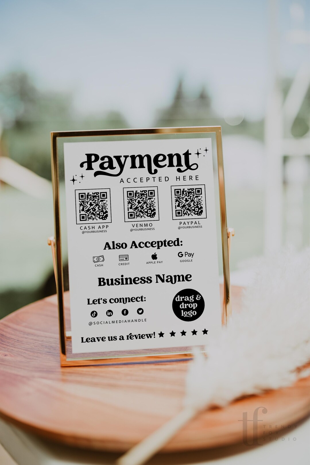 Retro Scan to Pay Sign Template, QR Code Sign, Printable Payment Sign ...
