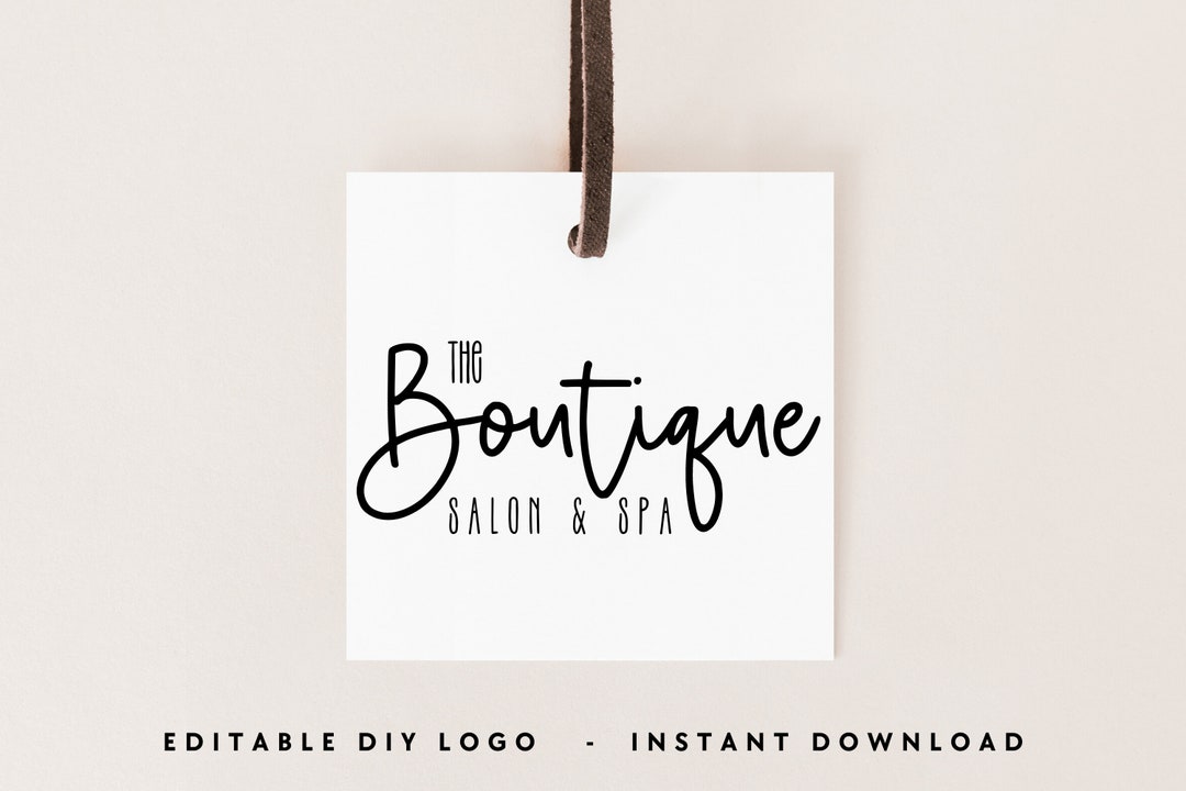 DIY Editable Cute Logo Design Canva, Premade Fun Script Logo, Boutique ...