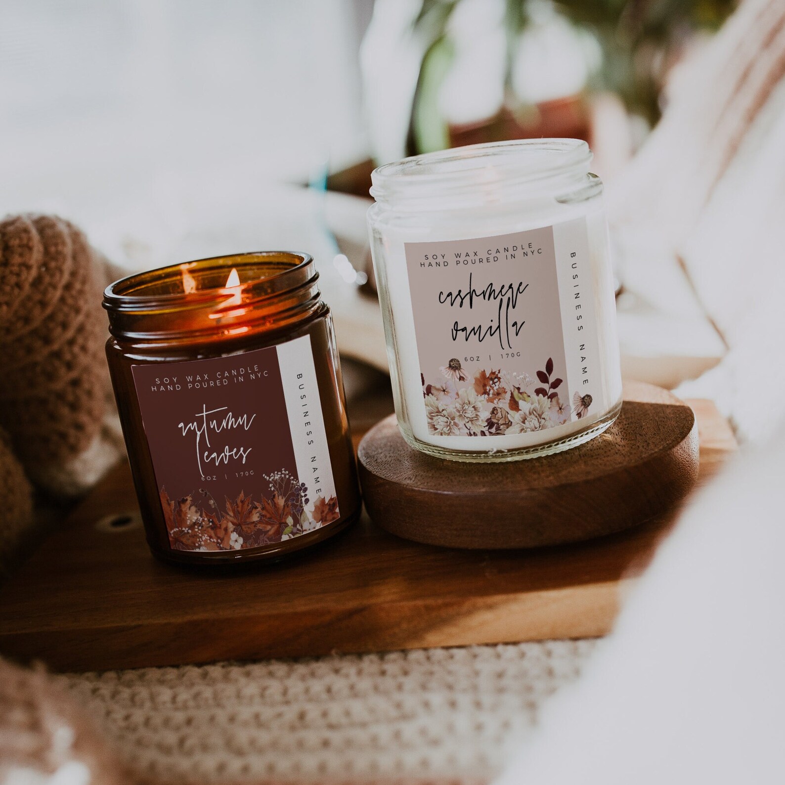 Fall Candle Label Template Editable Candle Labels Autumn - Etsy