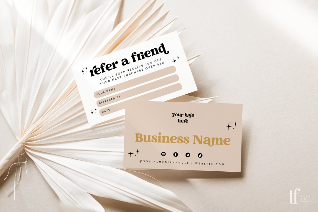Refer A Friend Business Card Template, Printable Referral Discount Card ...