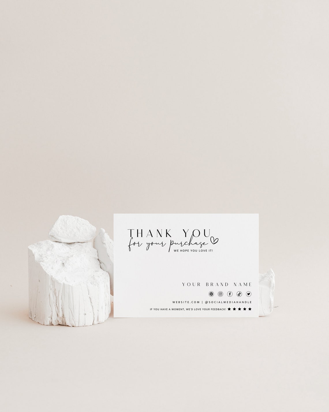 Minimal Business Thank You Card Template Modern Editable - Etsy