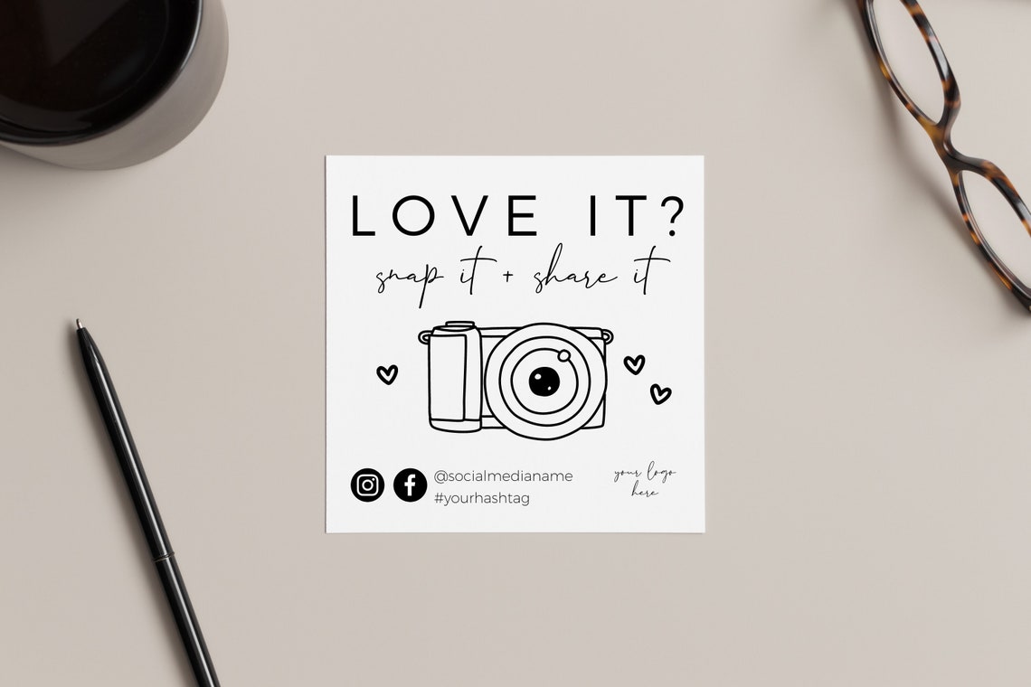 Snap and Share Card Template Social Media Card Template DIY | Etsy