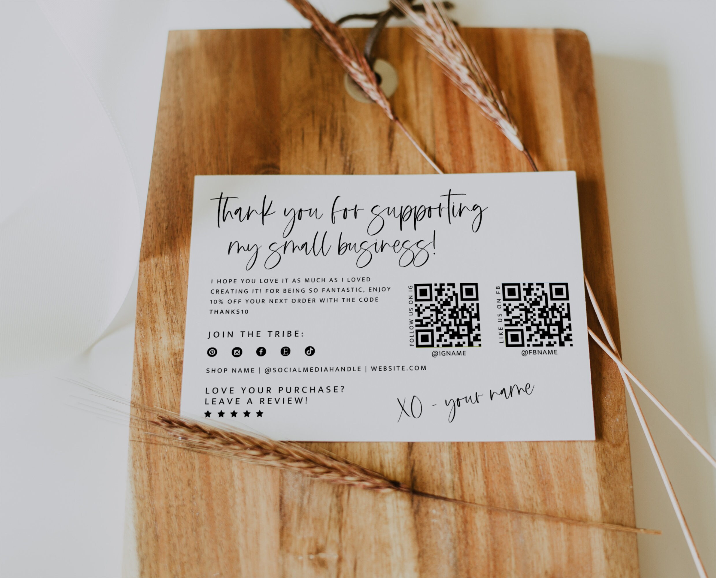 Business Thank You Card Template QR Code Editable Modern - Etsy Australia