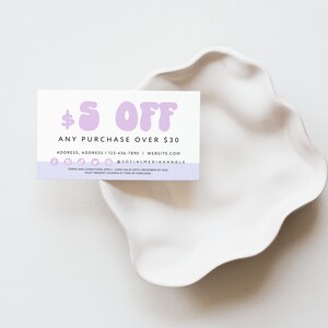 90s Disco Coupon Card Template, Printable Business Coupon Canva, Pastel ...