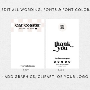 Editable Retro Coaster Backing Card Canva Template, Car Coaster ...