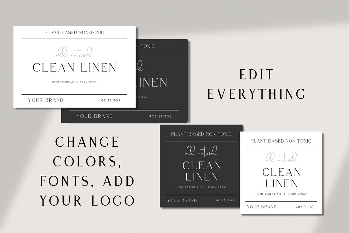 Room Spray Label Template Editable Product Label Template - Etsy
