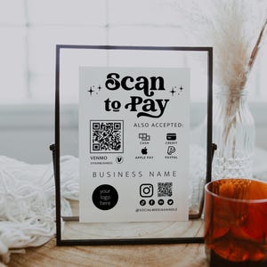 Editable Scan to Pay Sign QR Code Sign Template Canva, Printable ...