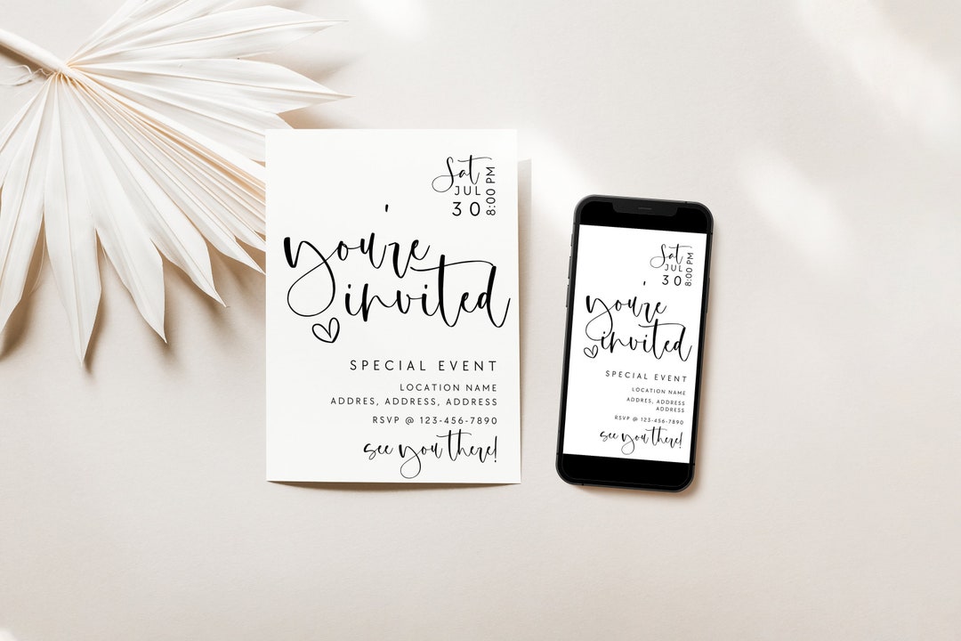 Modern Business Invitation Template, Special Event Invitation, Digital ...