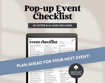 Pop-up Shop Checklist, Vendor Event Planner, Craft Show Checklist ...