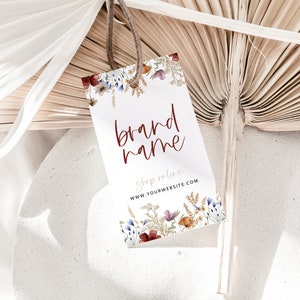 Editable Boho Hang Tag Template, Printable Garment Label Template ...