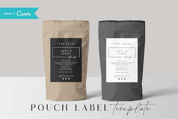 Pouch Label Template Editable Body Product Label Template | Etsy
