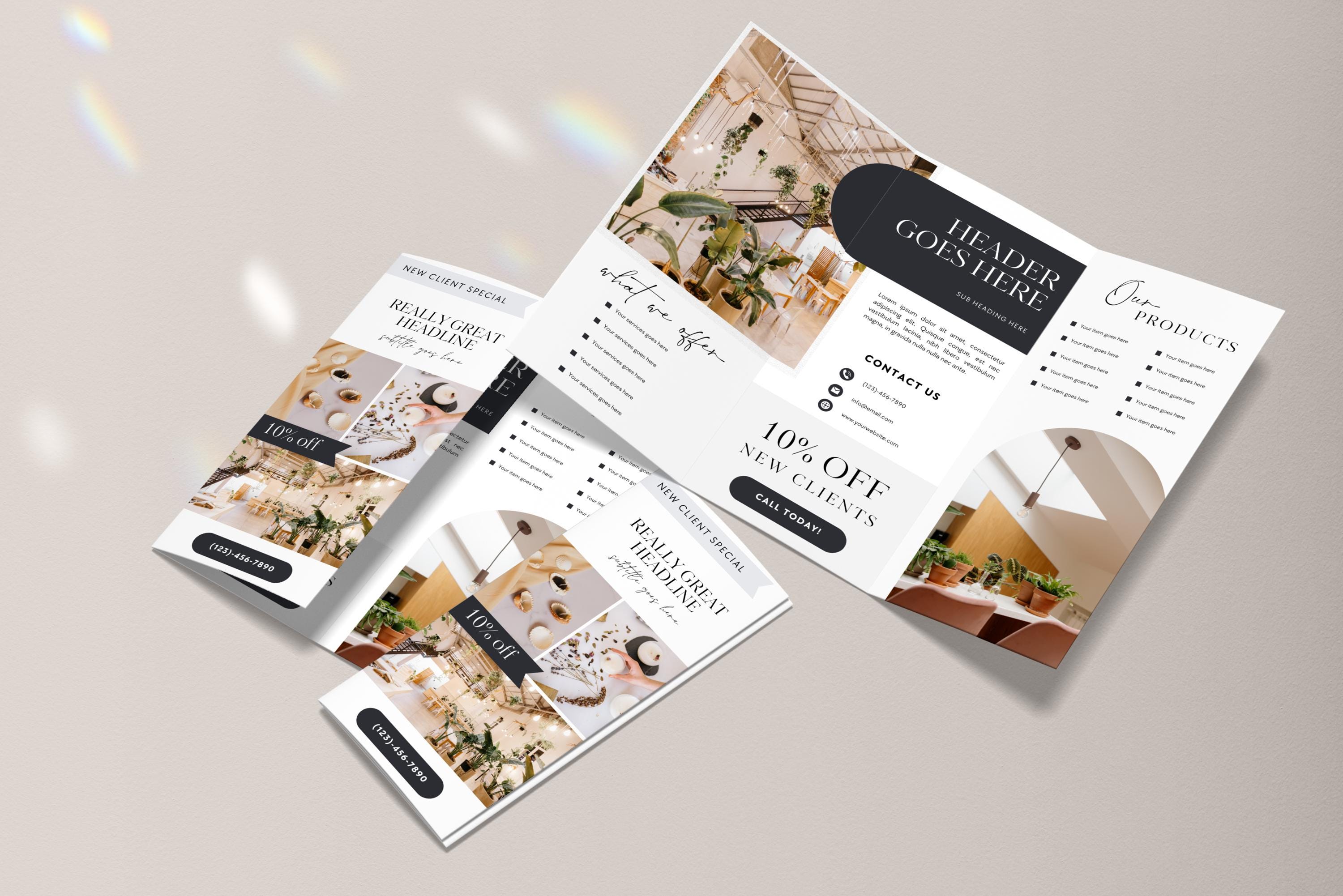 DIY Tri-fold Printable Brochure Template, Editable Marketing Flyer ...