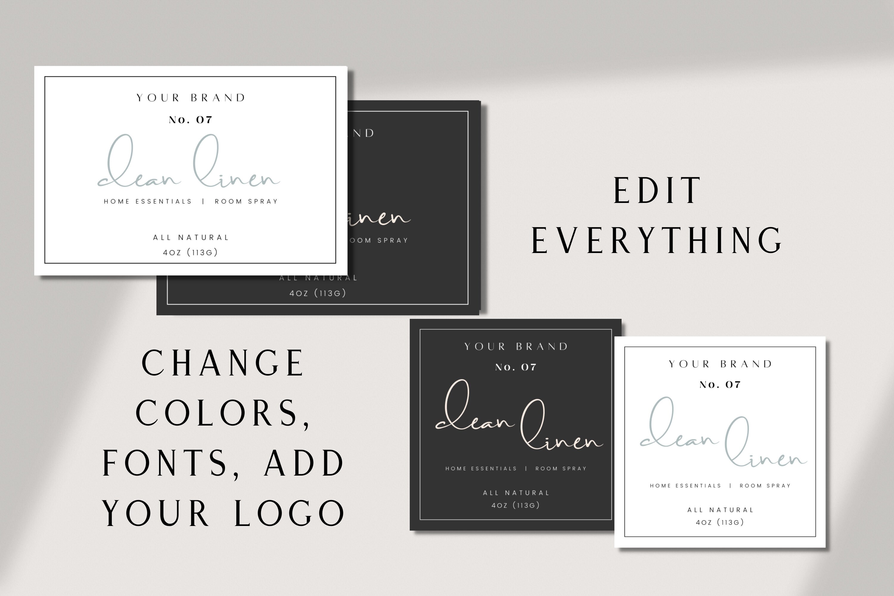 Room Spray Label Template Editable Product Label Template | Etsy