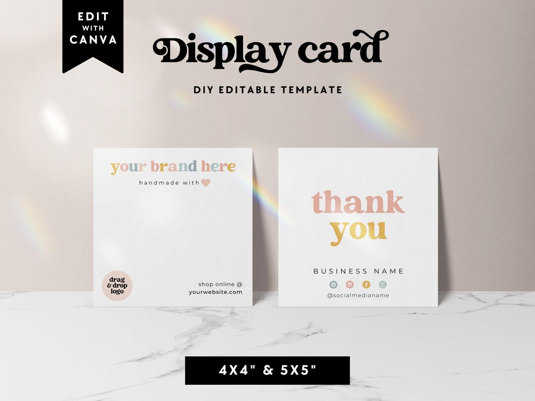 Editable Backing Card Template, Hair Bow Packaging Display Card ...