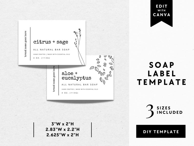 Printable Soap Box Label Canva Template, Editable Bar Soap Label, Body ...