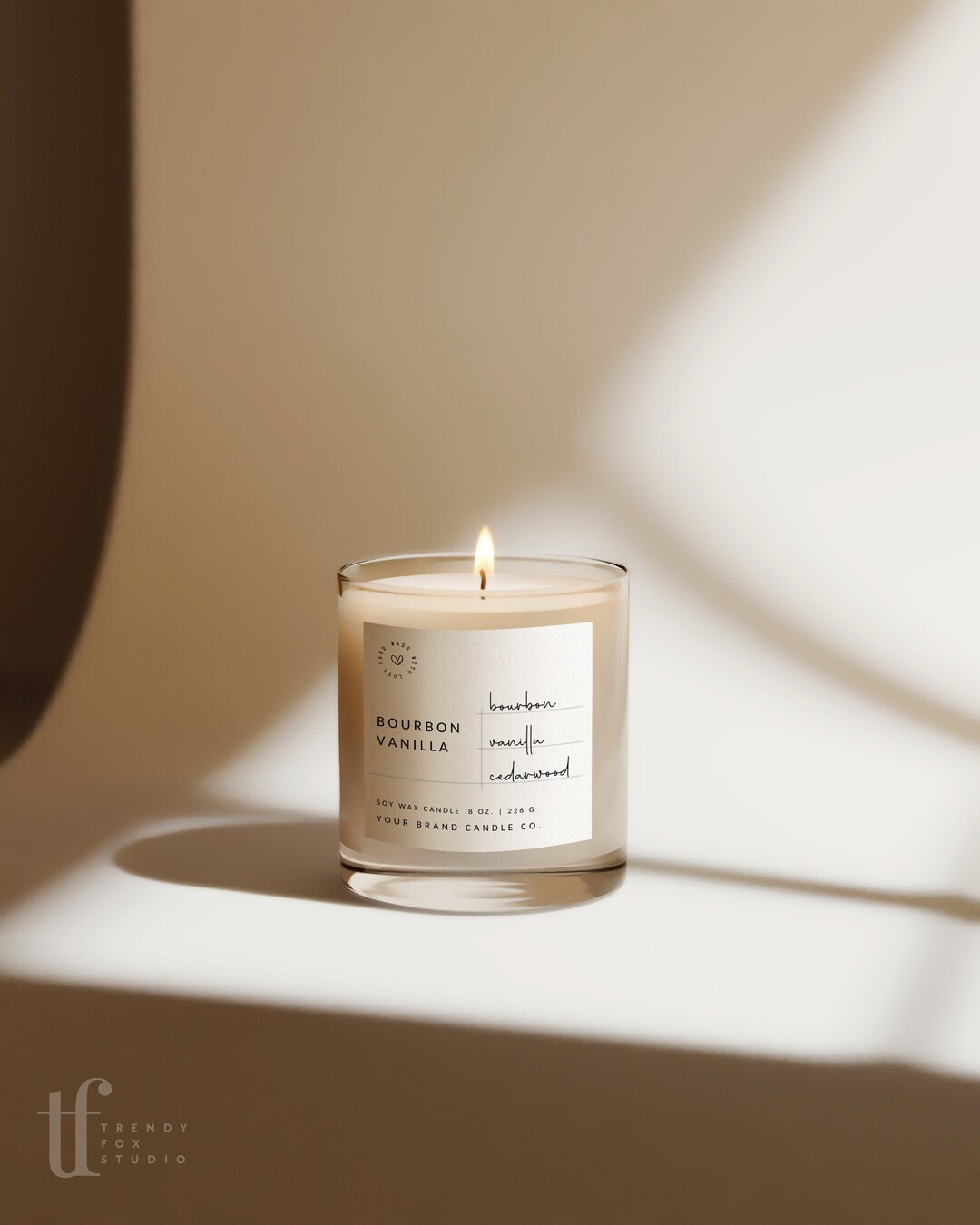 Modern Script Candle Label Template, Editable Candle Label Design ...