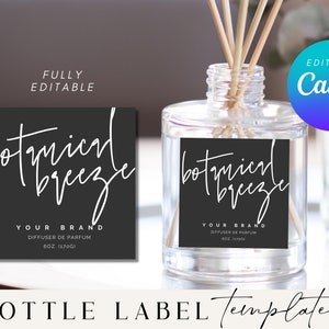 Reed Diffuser Label Template Editable Product Label Template - Etsy