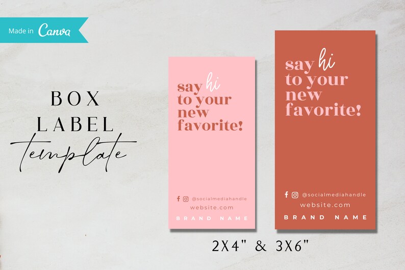 Modern Box Label Template Editable Packaging Labels Order | Etsy