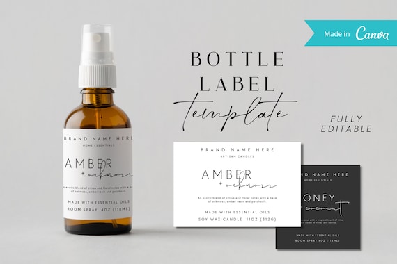 Room Spray Label Template Editable Product Label Template - Etsy