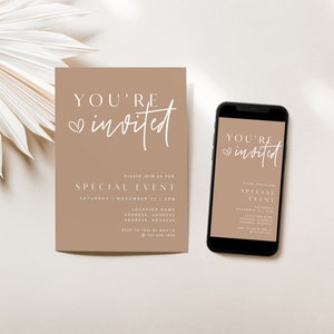Modern Business Invitation Template, Special Event Invitation, Minimal ...