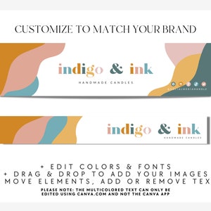 Boho Etsy Shop Kit, Etsy Banner Template, Etsy Store Branding, Editable ...