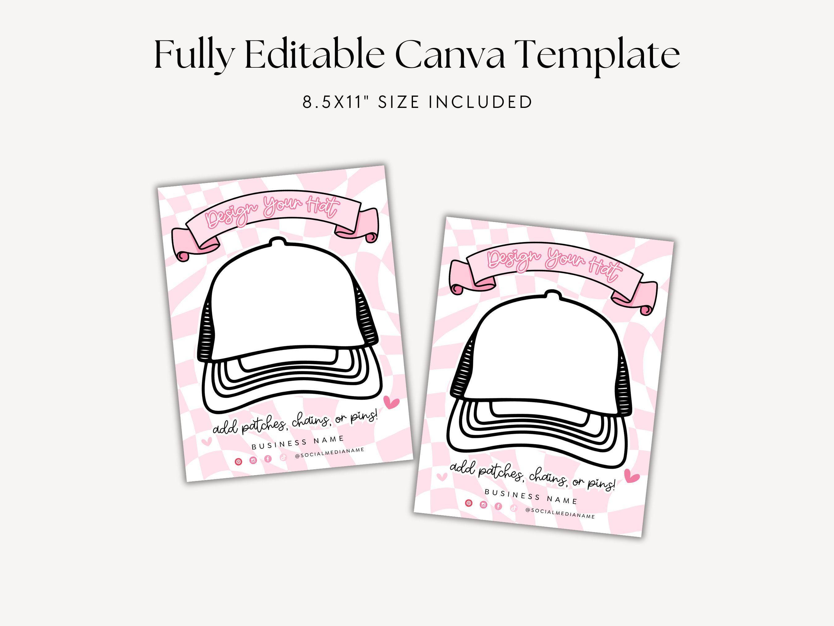 Trucker Hat Bar Canva Template, Editable Patch Layout Pick Your Patches ...