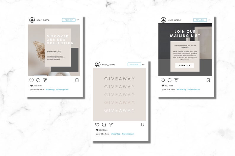 Neutral Instagram Post Templates Canva Minimal IG Feed - Etsy