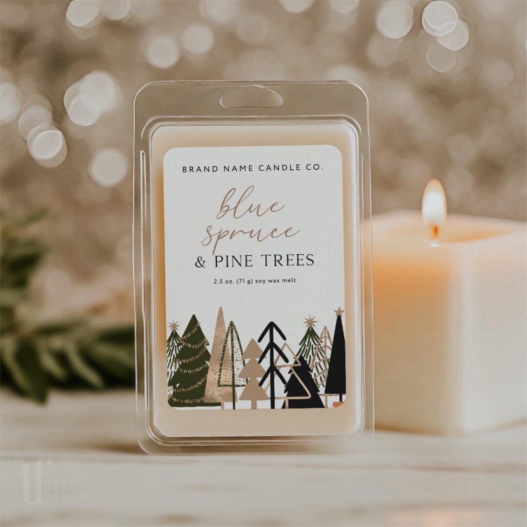 Christmas Wax Melt Label Canva Template, Editable Holiday Label Design ...