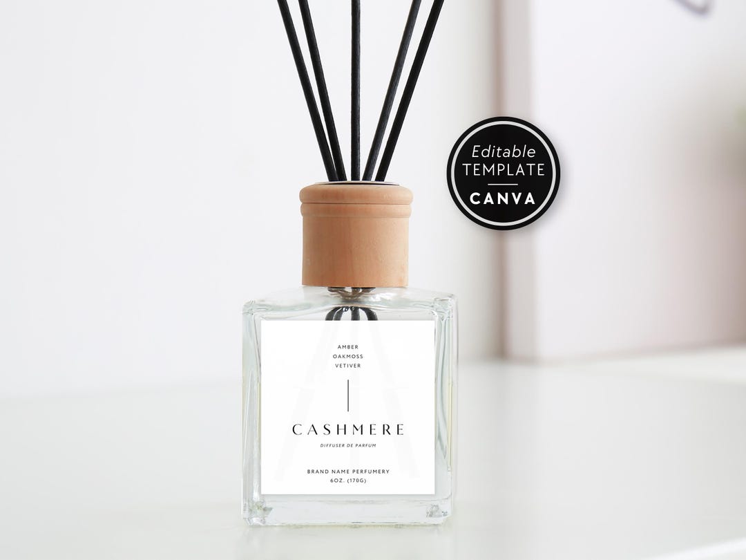 Reed Diffuser Label Canva Template, Editable Solid Perfume Product ...
