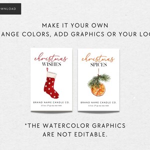 Christmas Wax Melt Label Canva Template, Editable Holiday Label Design ...