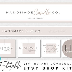 Minimal Etsy Shop Banner Neutral Etsy Cover Template DIY - Etsy