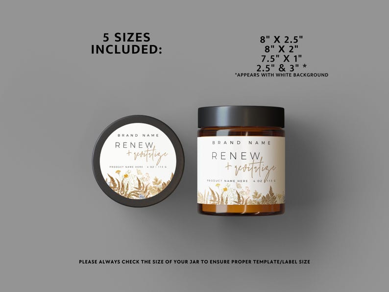 Boho Cosmetic Jar Label Canva Template, Body Product Label, DIY Wrap ...
