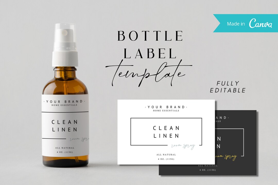 Room Spray Label Template Editable Product Label Template - Etsy