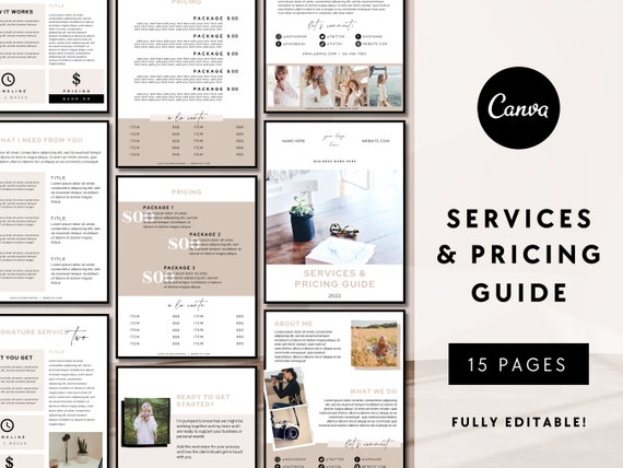 Editable Services & Pricing Guide Template Canva Client - Etsy