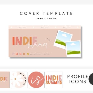 Rainbow Facebook Cover Template, Pastel Facebook Banner, Facebook Icon ...