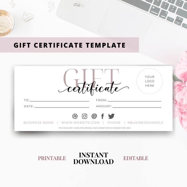 DIY Gift Certificate Template Gift Voucher Certificate - Etsy