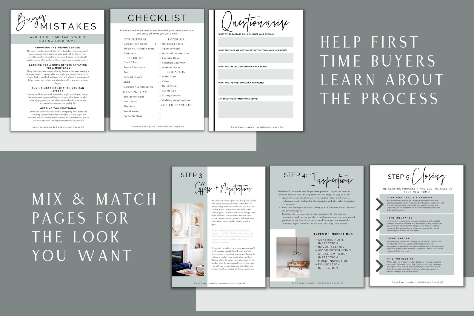 Editable Realtor Home Buyer Guide Real Estate Buyer Guide Real | Etsy