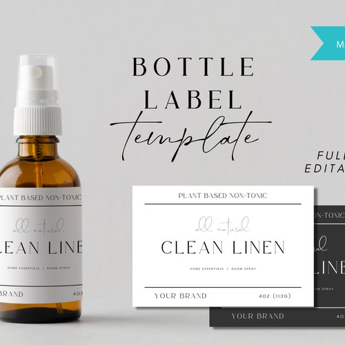 Editable Spray Bottle Label Template 2x2 DIY Square Label for - Etsy