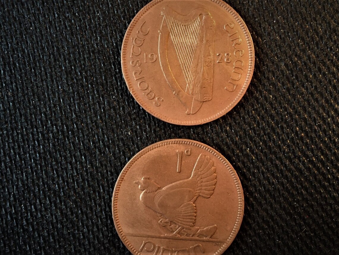 Two 1928 Eireann 1d One Irish Penny - Etsy